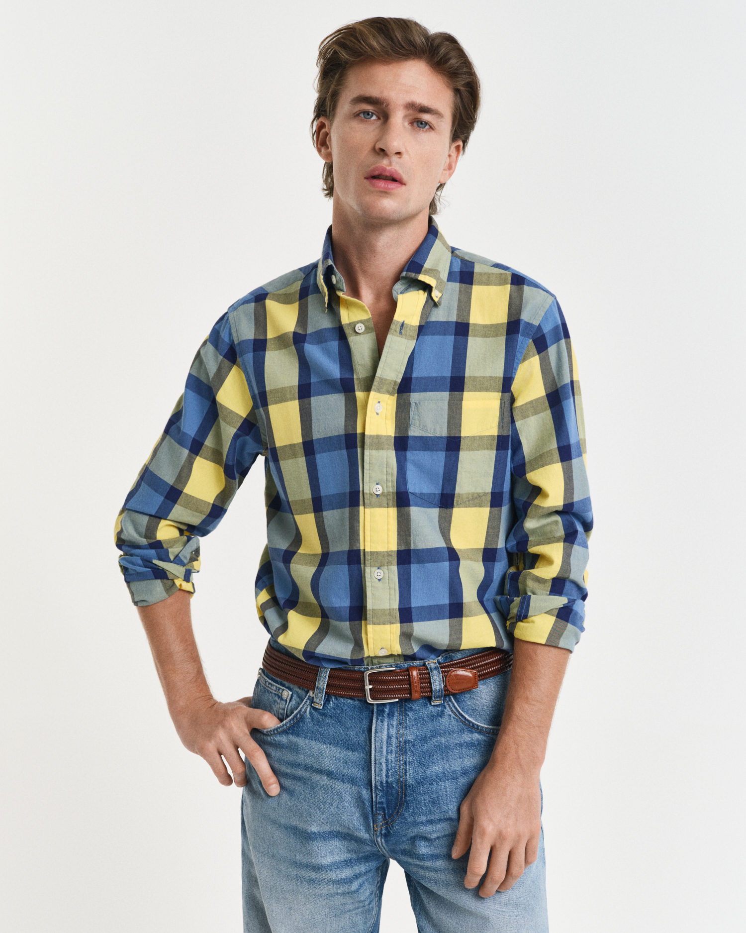 Relaxed Fit Checked Twill Shirt - GANT