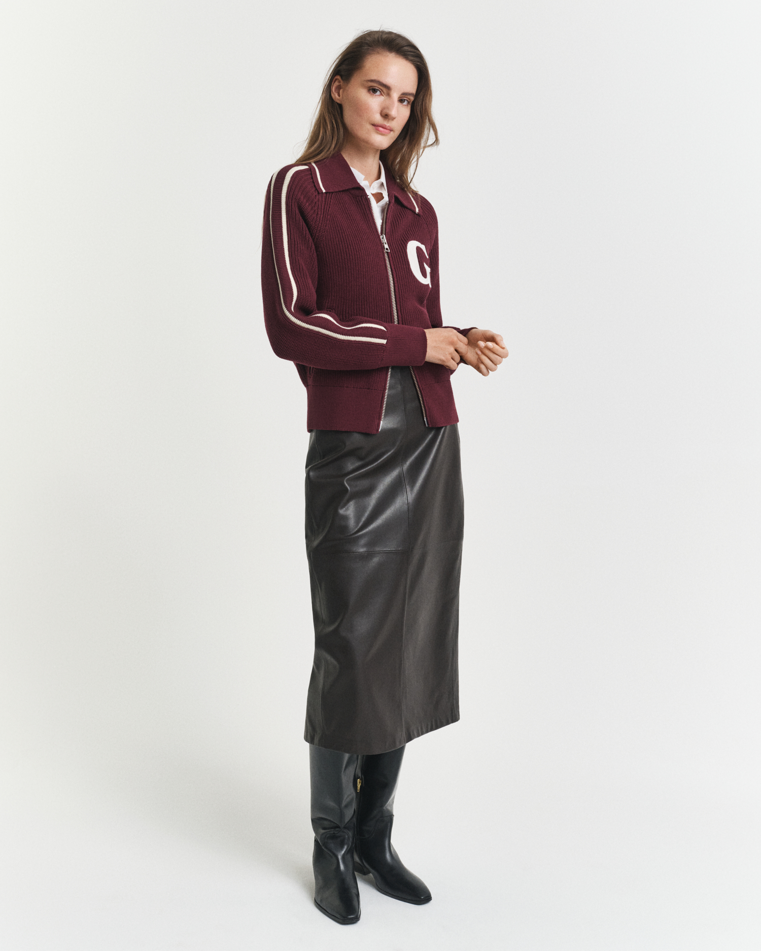 Leather Midi Pencil Skirt - GANT