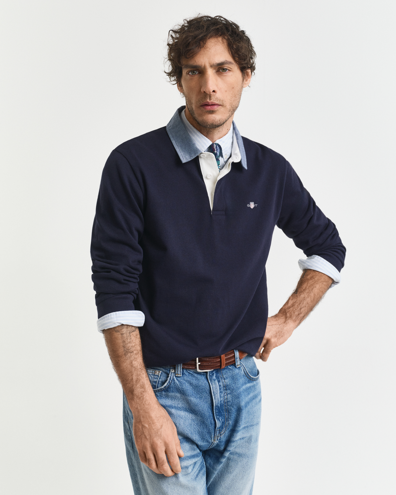 Chambray Collar Heavy Rugger - GANT