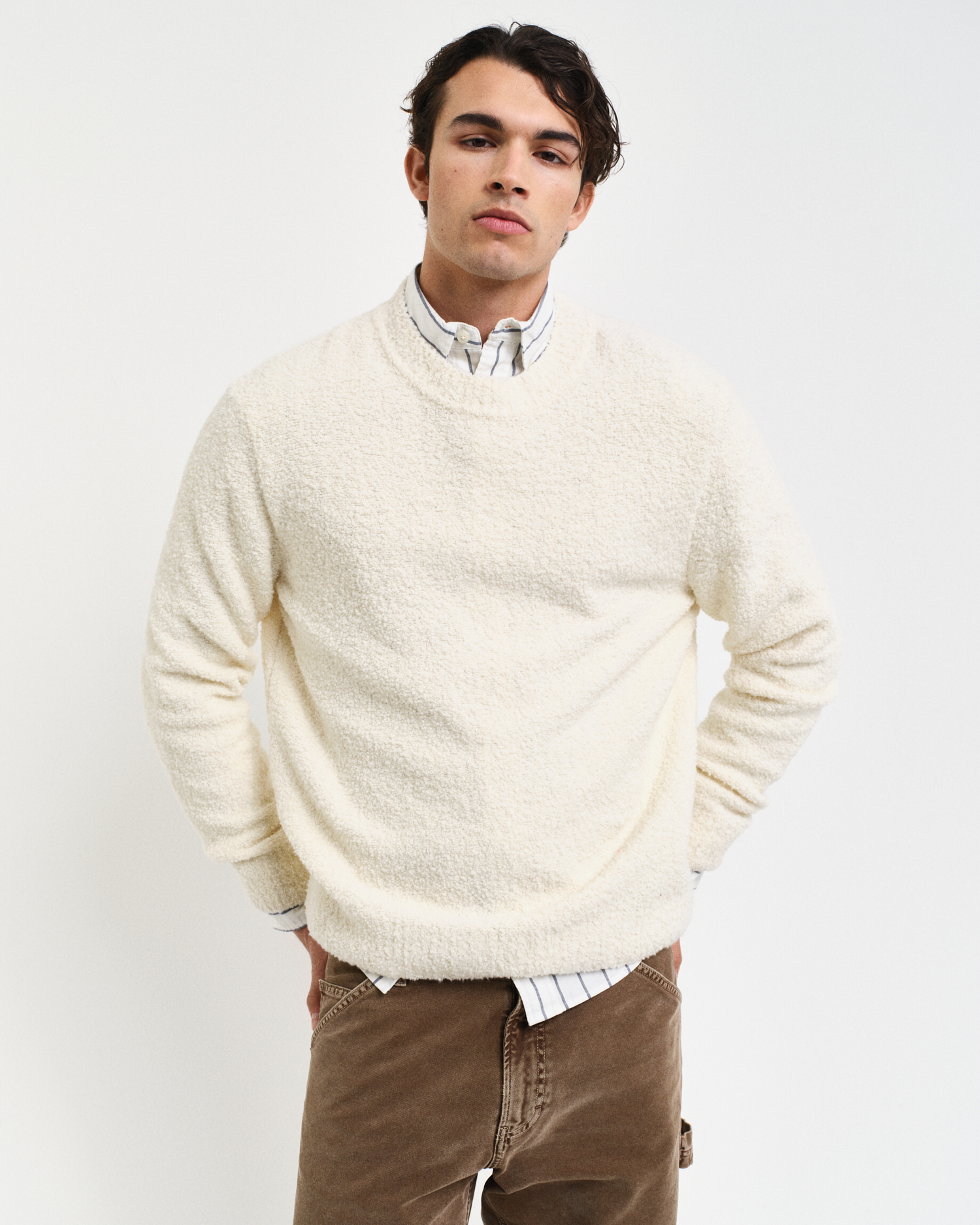 Wool Bouclé Crew Neck Sweater - GANT