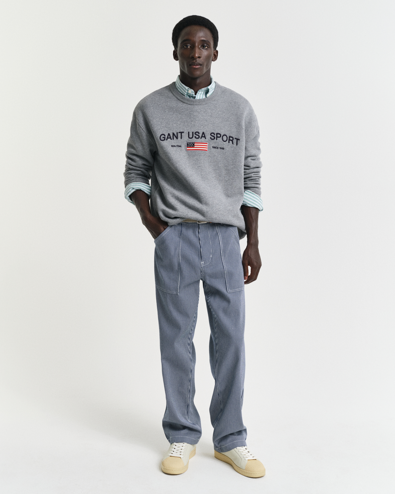 Relaxed Fit Hickory Stripe Jeans - GANT