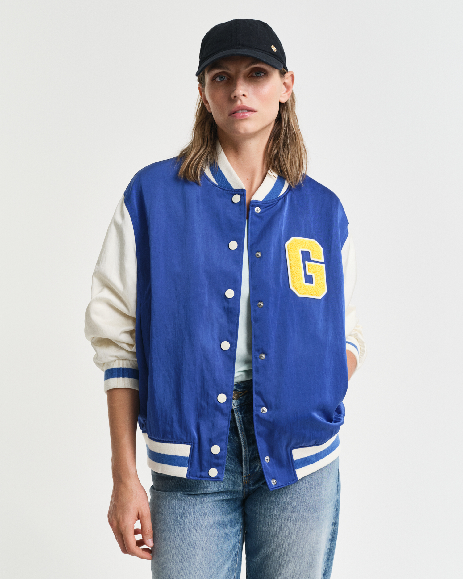 Satin G Badge Varsity Jacket - GANT