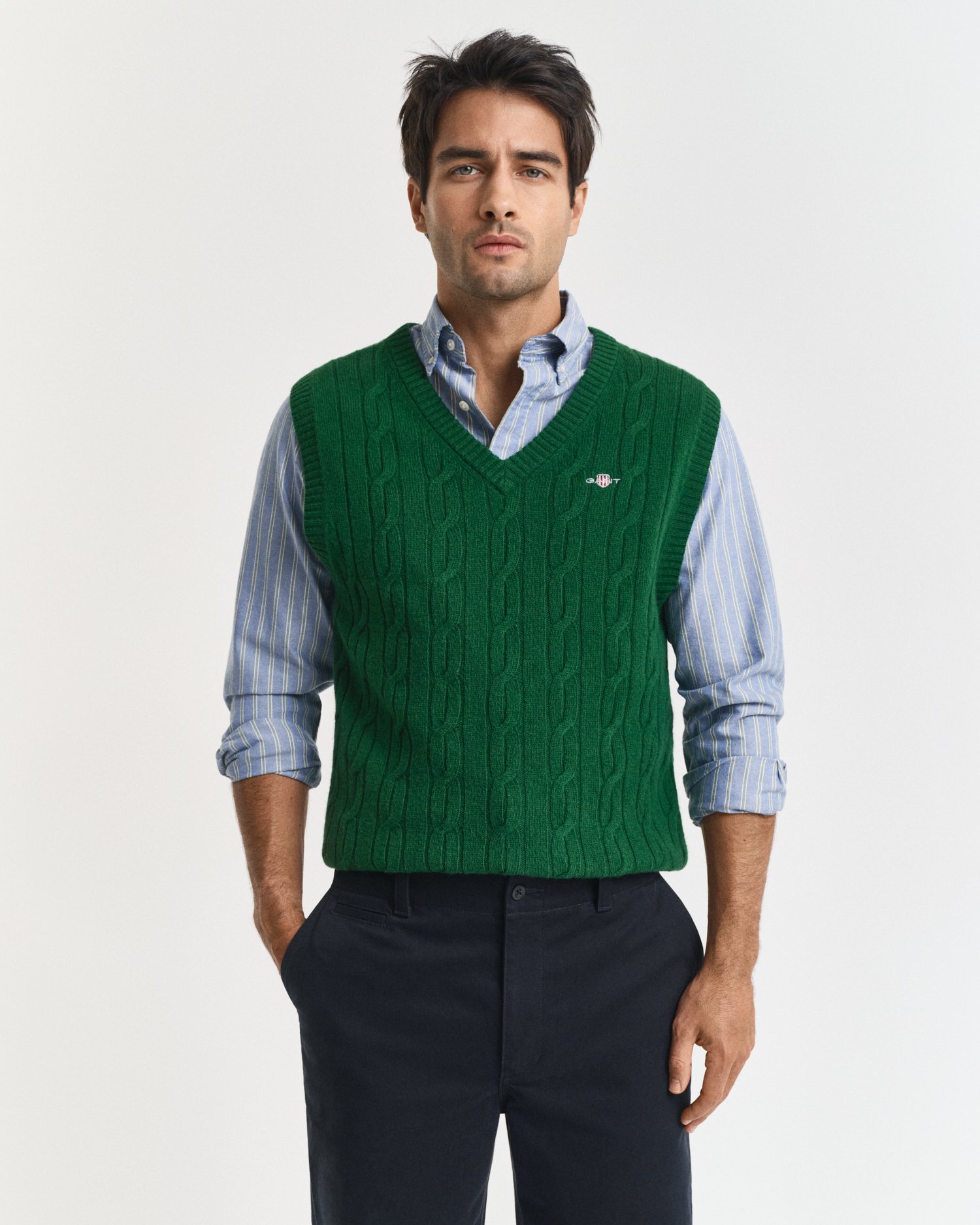 Lambswool Cable Knit Vest - GANT
