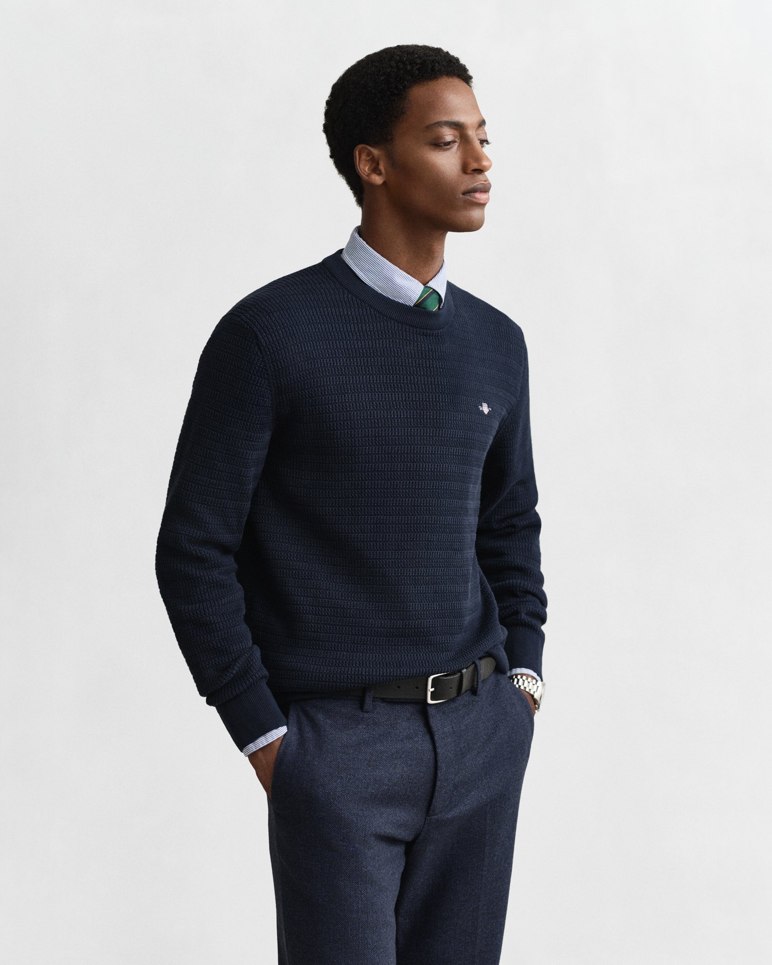 Mini Cable Knit Crew Neck Sweater - GANT
