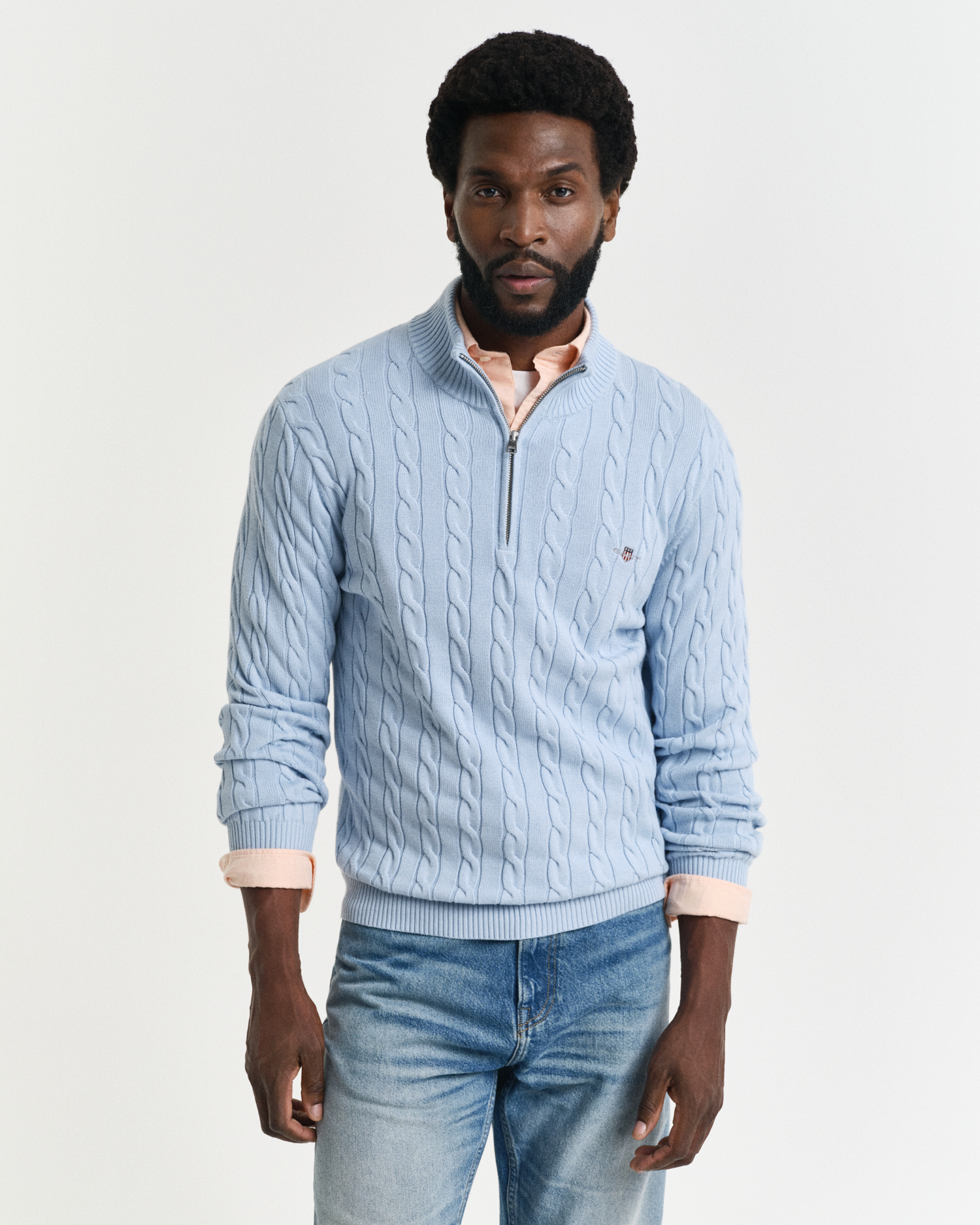 Cotton Cable Knit Half-Zip Sweater - GANT